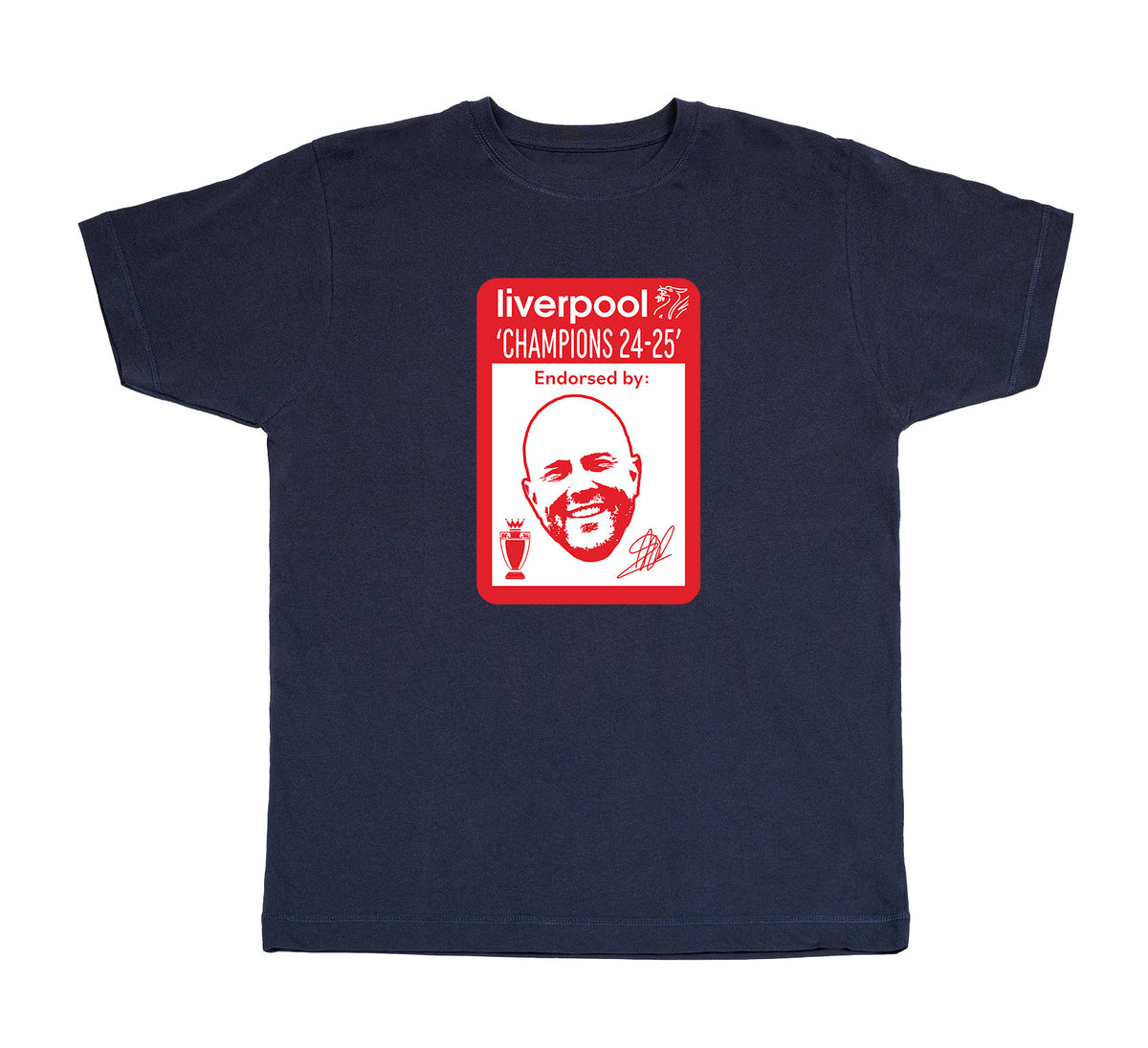 Arne Slot Liverpool Premier League Champions T-Shirt | Kop Clobber